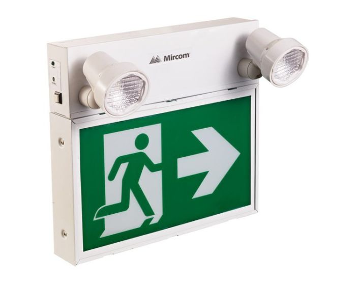 Mircom STEEL COMBO RUNNING MAN SIGN WITH ADJUSTABLE TWIN SPOT LED ...