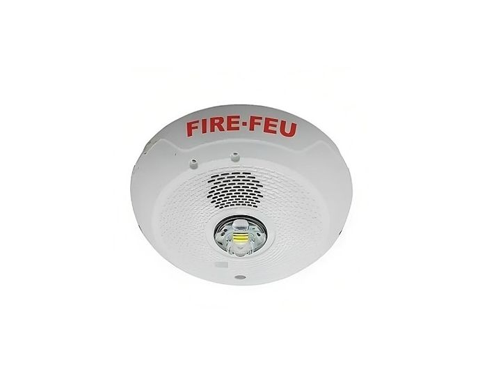 System Sensor SCWLED-B Series Ceiling Mount Strobe with LED, "FIRE/FUE ...